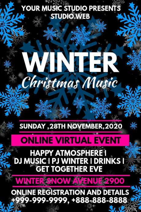 Winter Christmas Music 2020 Template | PosterMyWall