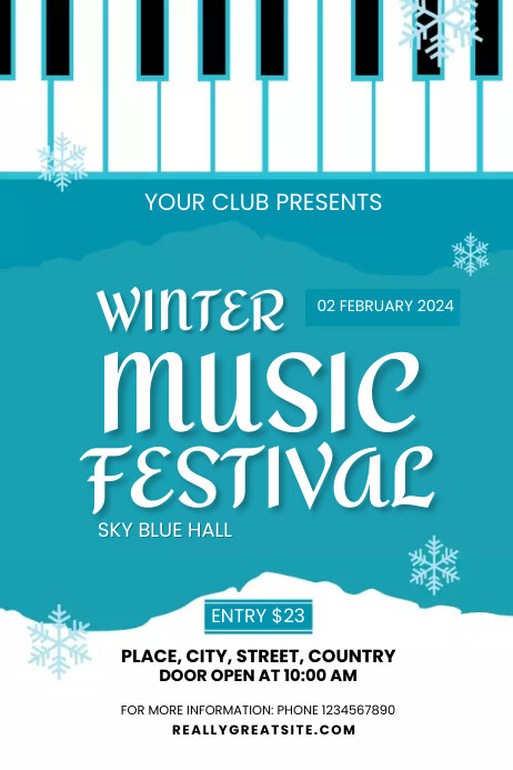Winter Music Festival Poster Template | PosterMyWall
