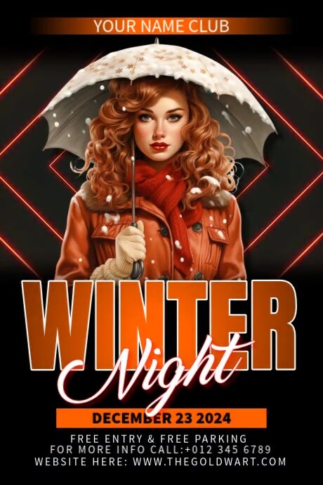 Winter Night Club Template | PosterMyWall