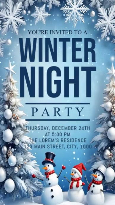 Winter Night Party Template | PosterMyWall