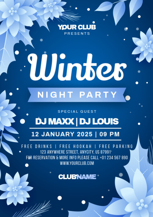 Winter Night Party Event Flyer Template | PosterMyWall