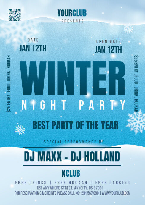 Copy of Winter Night Party Event Poster Flyer | PosterMyWall
