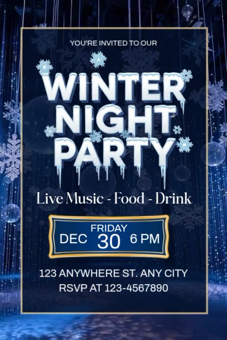 Copy of Winter Night Party Flyer | PosterMyWall