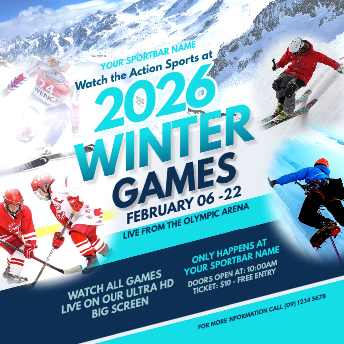 Modèle Winter Olympic Games Instagram Post | PosterMyWall