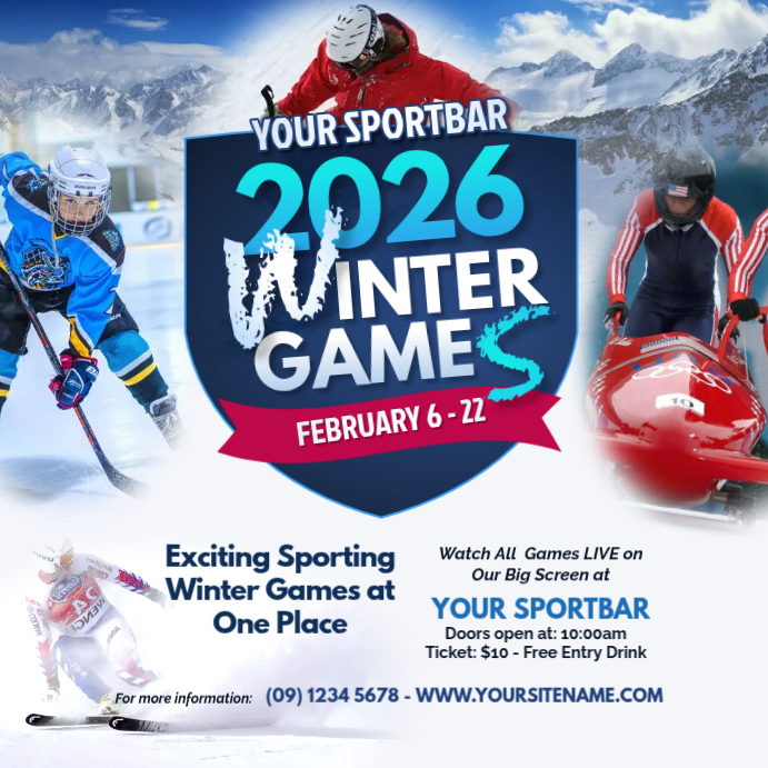 Winter Olympic Games Instagram Post Templat | PosterMyWall