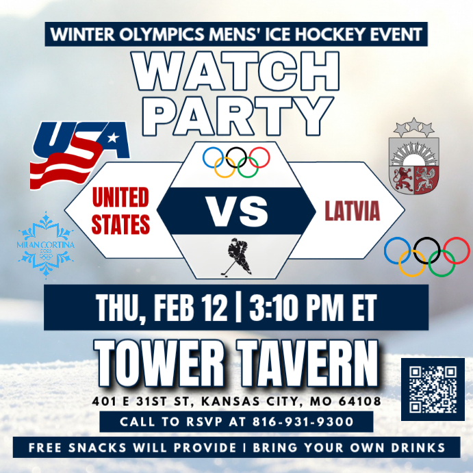 Winter Olympics Men's Ice Hockey Watch Party Instagram Post Template ...