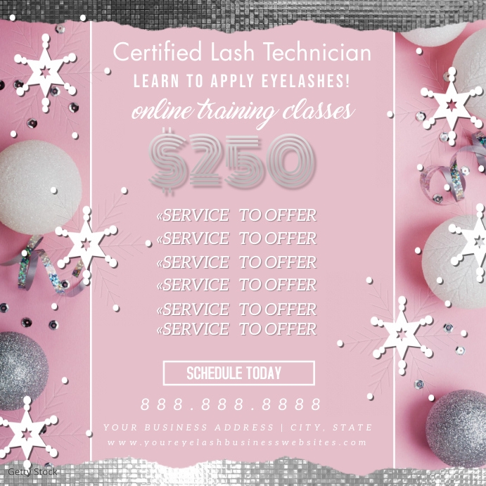 Winter Online Classes Eyelash Extension Busin Template | PosterMyWall