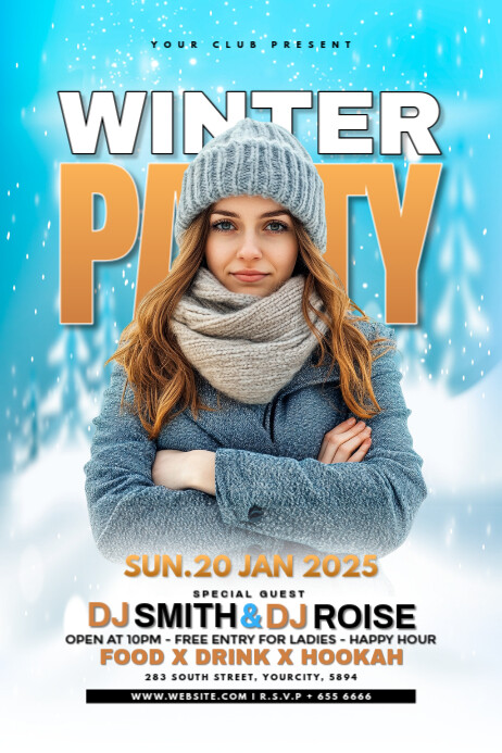 Winter party banner Template | PosterMyWall