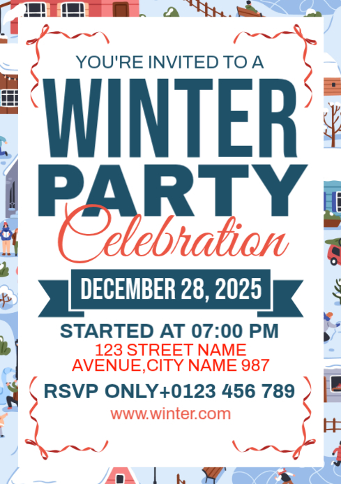 Winter Party Celebration Template | PosterMyWall
