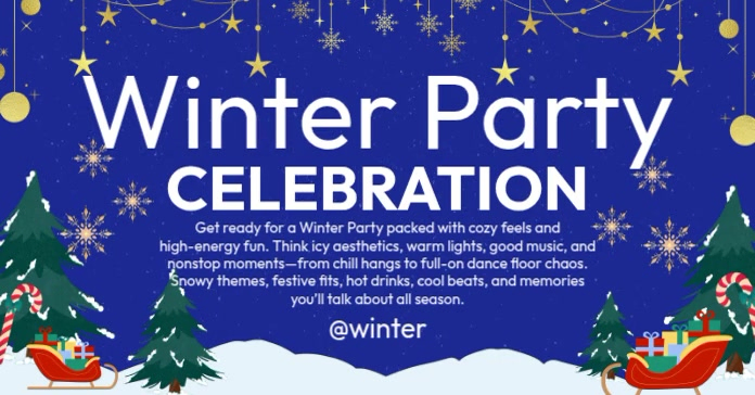 Winter Party Celebration Template | PosterMyWall