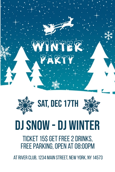 winter party flyer Template | PosterMyWall