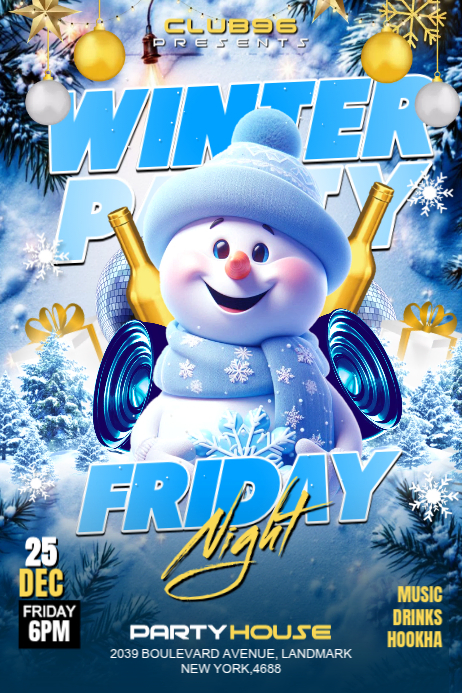 winter party flyer Template | PosterMyWall