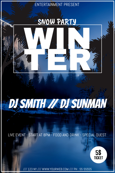 Winter party flyer template | PosterMyWall