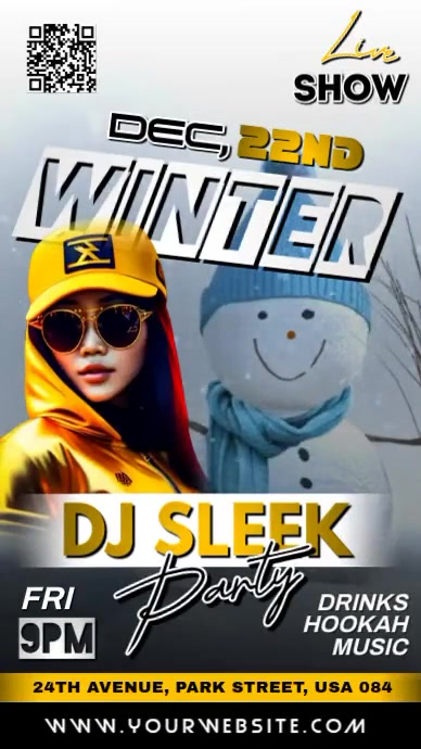 WINTER PARTY FLYER TEMPLATE POSTER | PosterMyWall