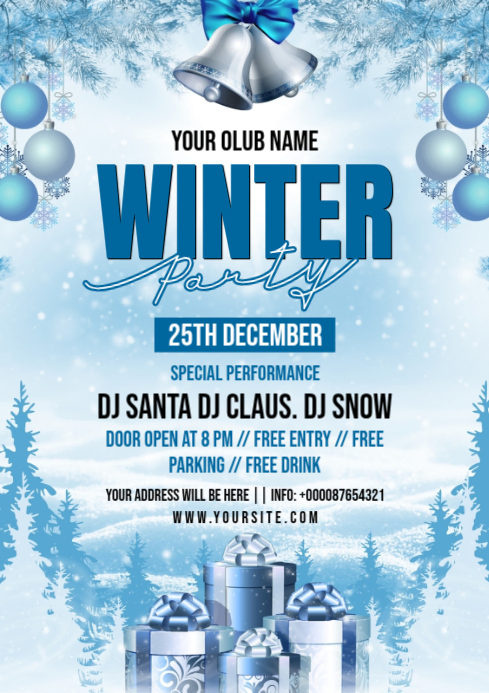 winter party invitation Template | PosterMyWall