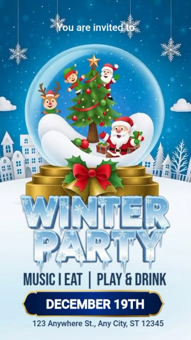 Winter Party Invitation Template | PosterMyWall
