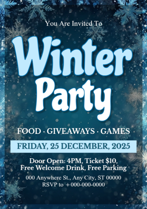 Winter Party Invitation Template | PosterMyWall