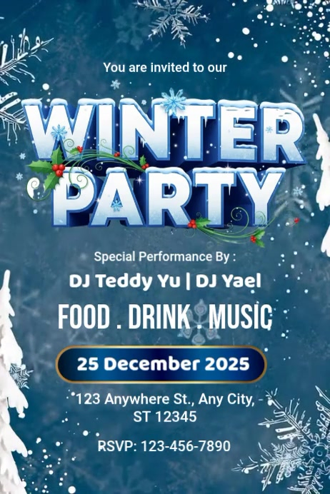 Winter Party Invitation Template | PosterMyWall