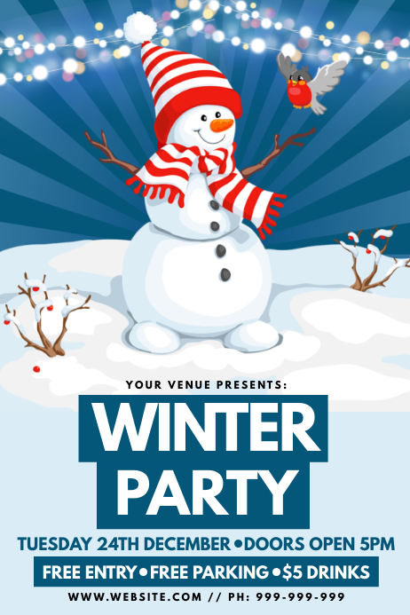 Winter Party Poster Template | PosterMyWall