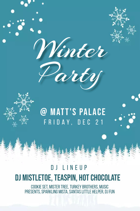 Winter Party Poster Template | PosterMyWall