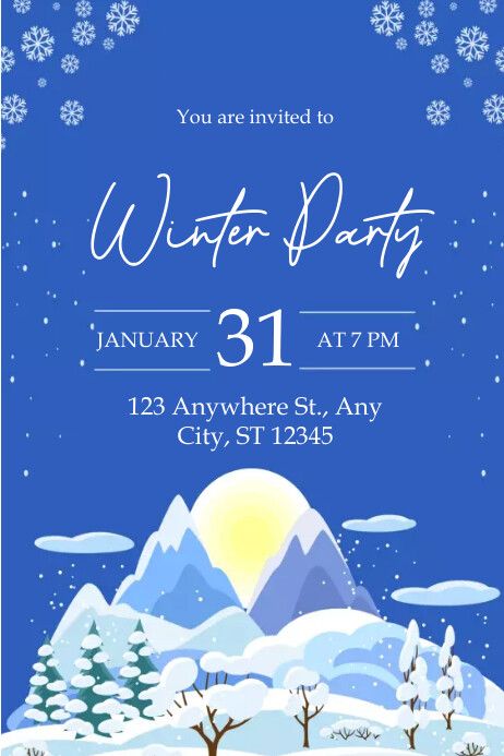 Winter Party Poster Template | PosterMyWall
