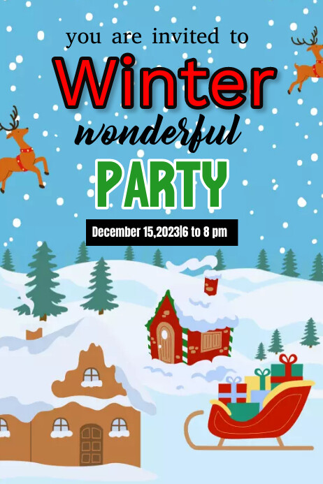 Winter party poster Template | PosterMyWall