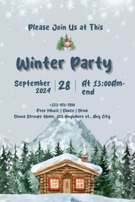 Winter Party Poster Template | PosterMyWall