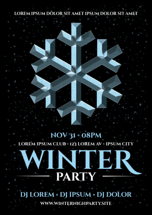 WINTER PARTY POSTER Template | PosterMyWall