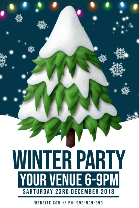 Winter Party Poster Template | PosterMyWall
