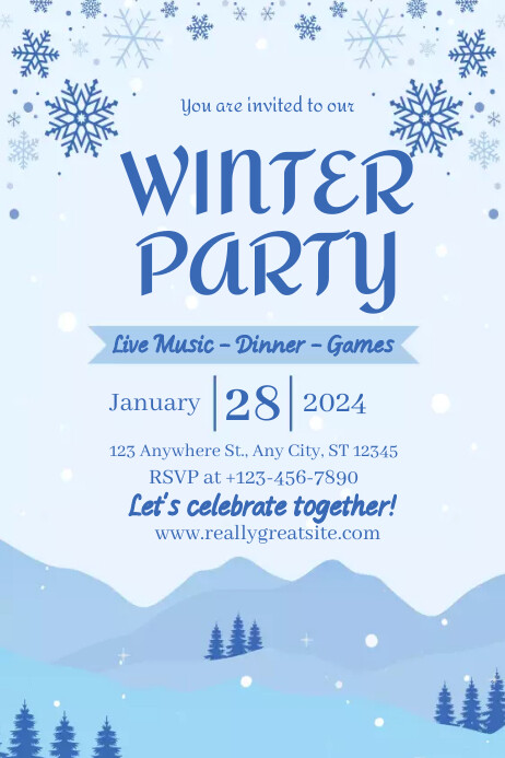Winter Party Poster Template | PosterMyWall