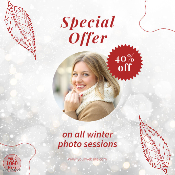 Winter Photo Sessions Social Media Template | PosterMyWall