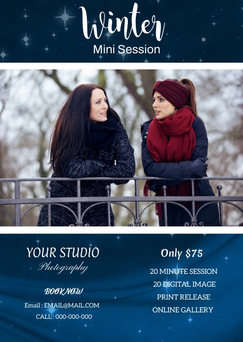 Winter Photography Mini Session Template | PosterMyWall