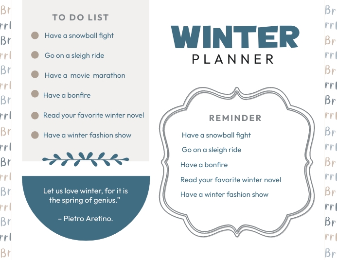Winter Planner Template | PosterMyWall