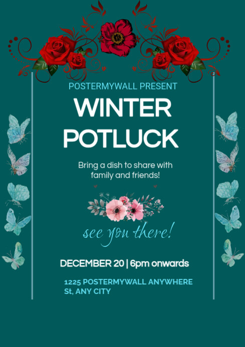 Copy of Winter potluck Dinner Invitation flyer | PosterMyWall