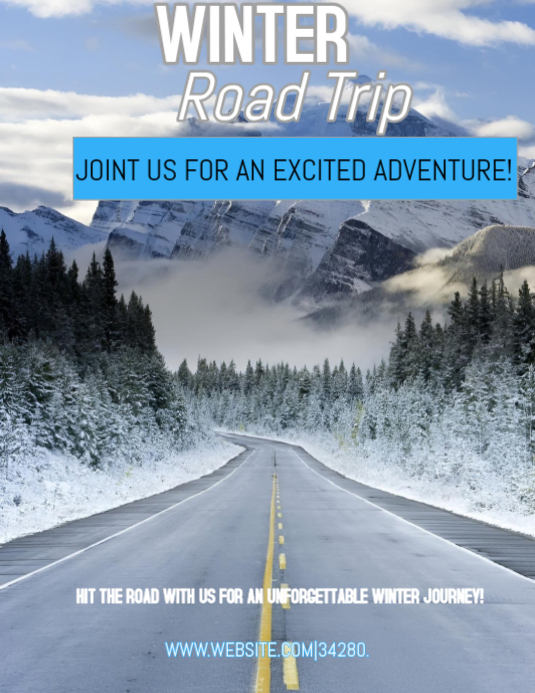 Winter road trip flyer design template | PosterMyWall