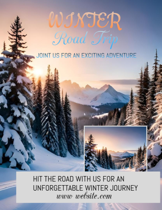 Winter road trip flyer design template | PosterMyWall