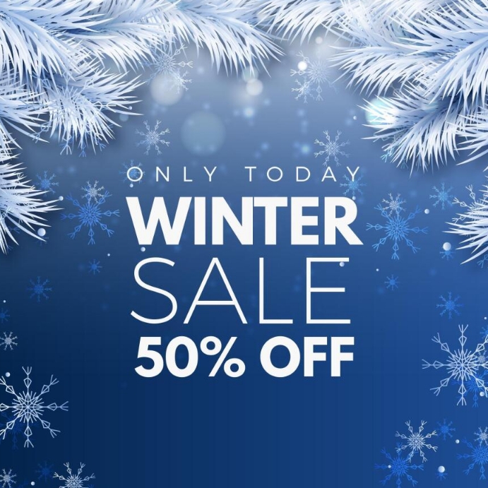 Winter sale 50% off design template | PosterMyWall