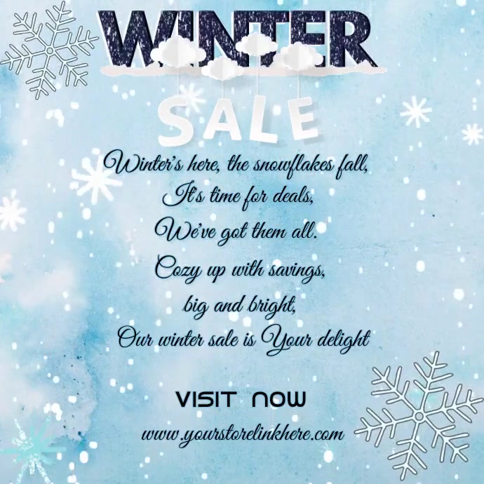 Winter Sale Ad Video, Winter Sale video ad Template | PosterMyWall