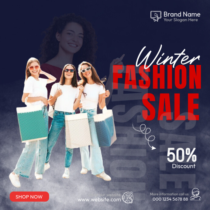 Winter sale banner design template | PosterMyWall