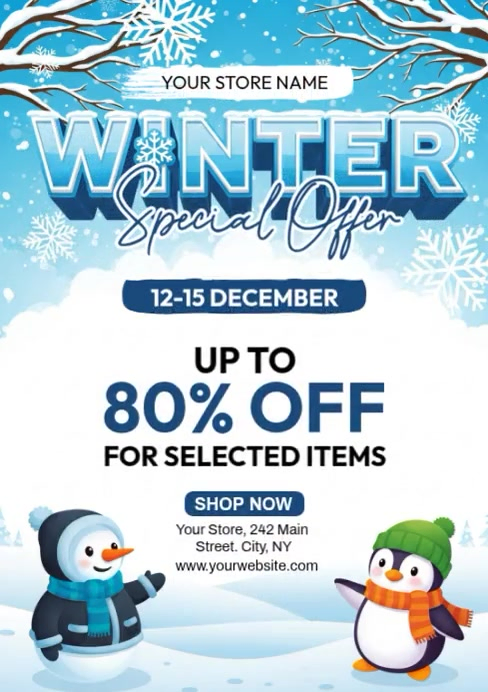 Winter Sale Template | PosterMyWall