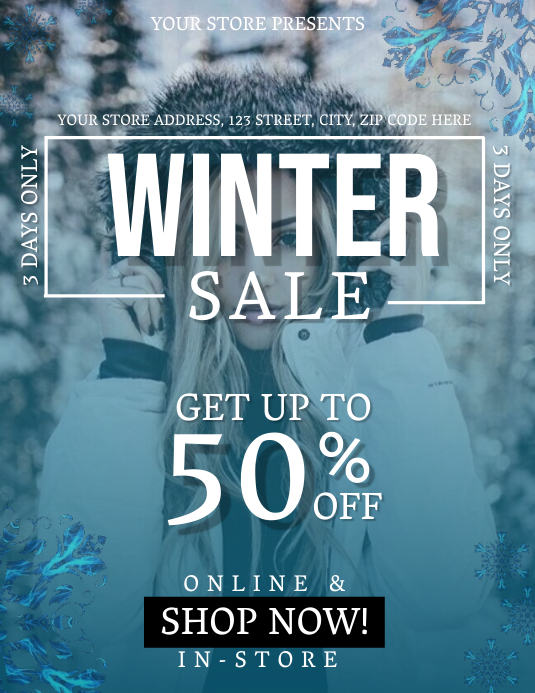 Winter Clothes On Sale Flyer Flyer Template, 50% OFF
