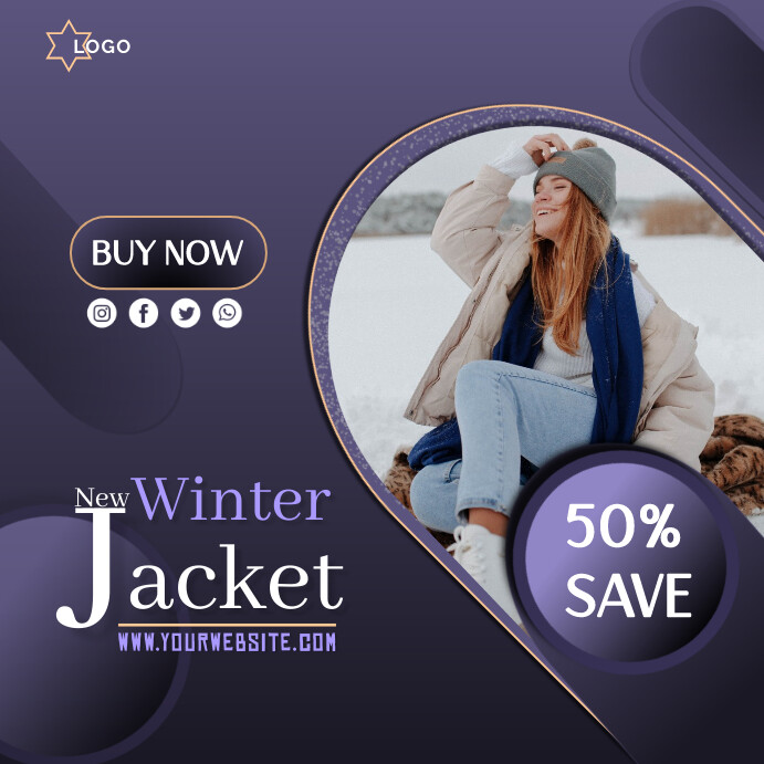 Winter Sale Jacket post Template | PosterMyWall