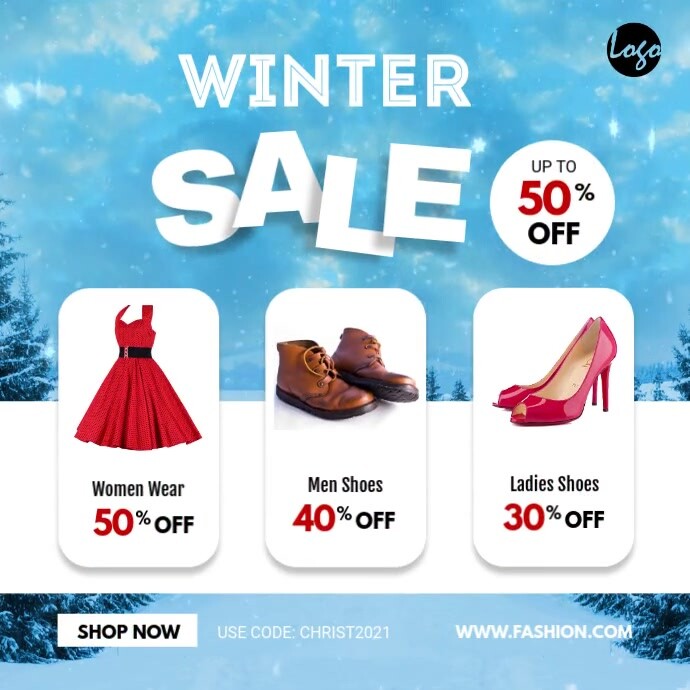 Winter Sale Offer Banner Ad Template | PosterMyWall