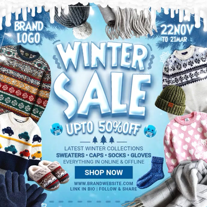 Winter Sale Post Template | PosterMyWall