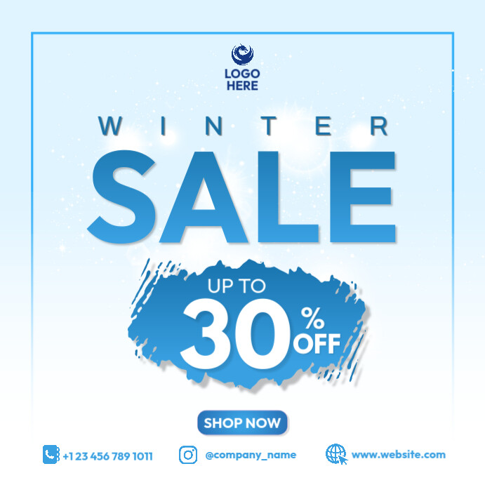 Winter sale up to 30% off Template | PosterMyWall