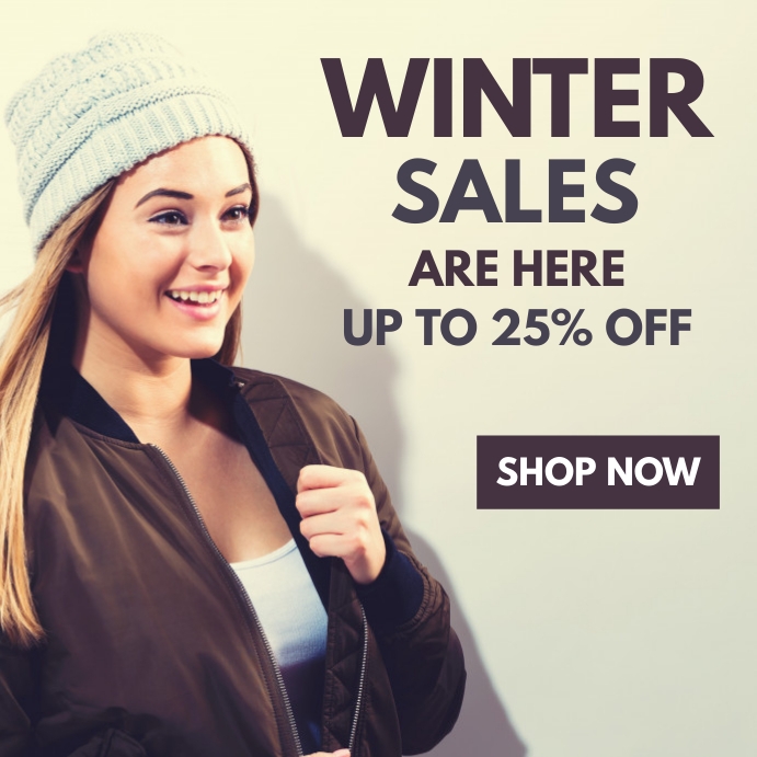 winter sales fashion advertisement girl backg Template | PosterMyWall