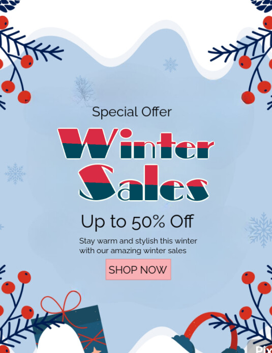 Winter sales flyer Template | PosterMyWall