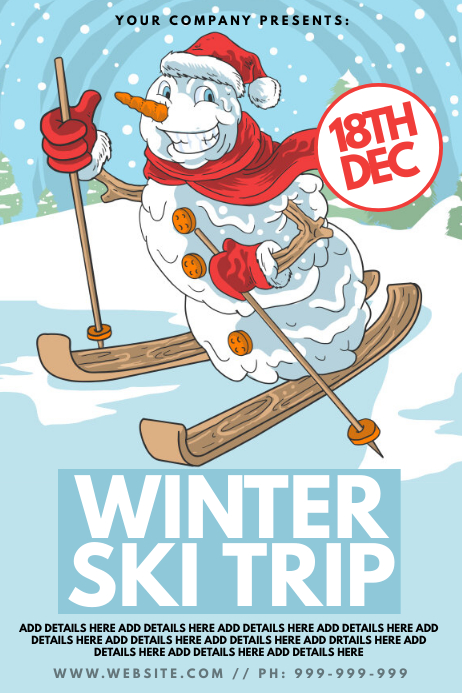 Modèle Affiches de Voyage de Ski D'hiver | PosterMyWall