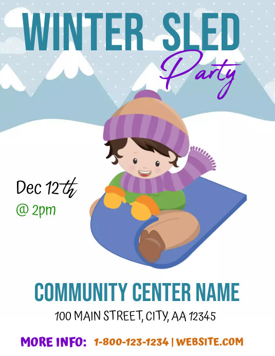 Winter Sled Party | PosterMyWall
