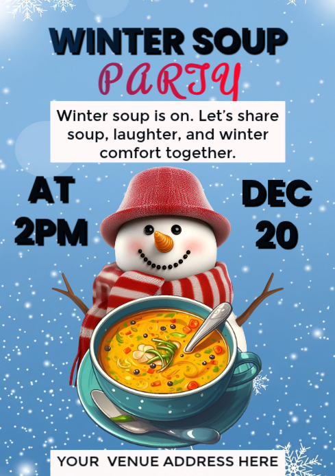 winter soup night Template | PosterMyWall